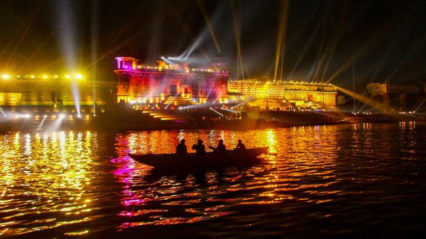 PM Modi Varanasi Ganga cruise Dev Deepawali Kashi Vishwanath temple PICS